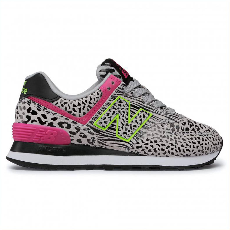 New Balance WL574ANA Black & White Animal Print