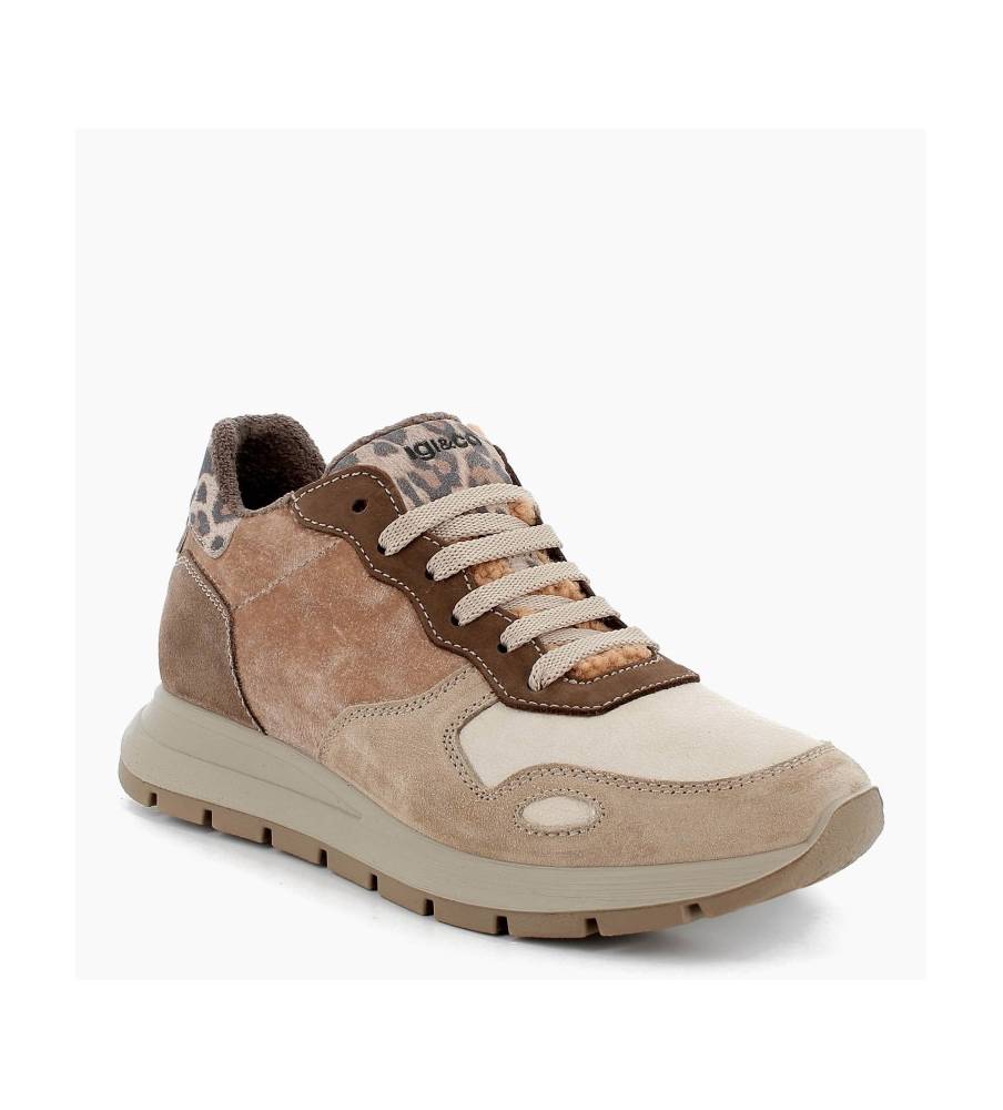 Igi&co Ermione Sneakers Donna Pelle Velluto Pelle Scam. Bisc/Beige 8674511